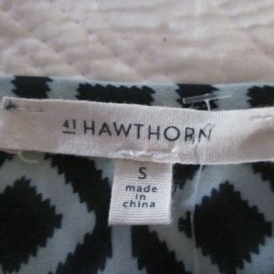 41 Hawthorn | Tops | 4 Hawthorn Shirt S Mono Geo Print Blue Semi Sheer ...